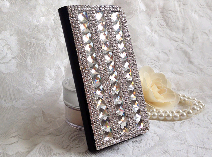 Leather Rhinestone Cover Bling Phone Case For Iphone 5/4s/4 on Luulla