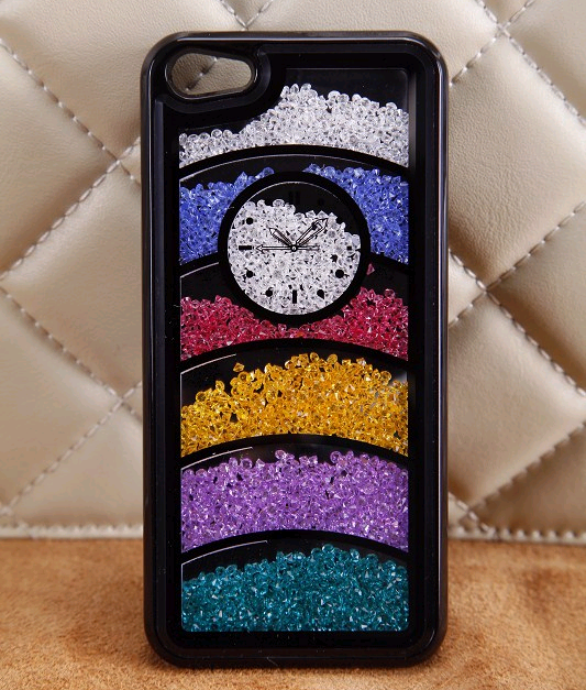 Colorful Shinning Crystal Diamond Clock Case For Iphone 4 4s 5 on Luulla
