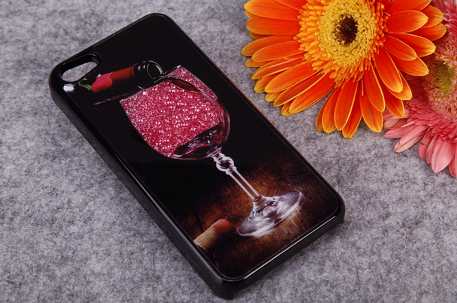 Inside Crystal Diamond Red Wine Glass Case For Iphone 4 /4s/5 on Luulla